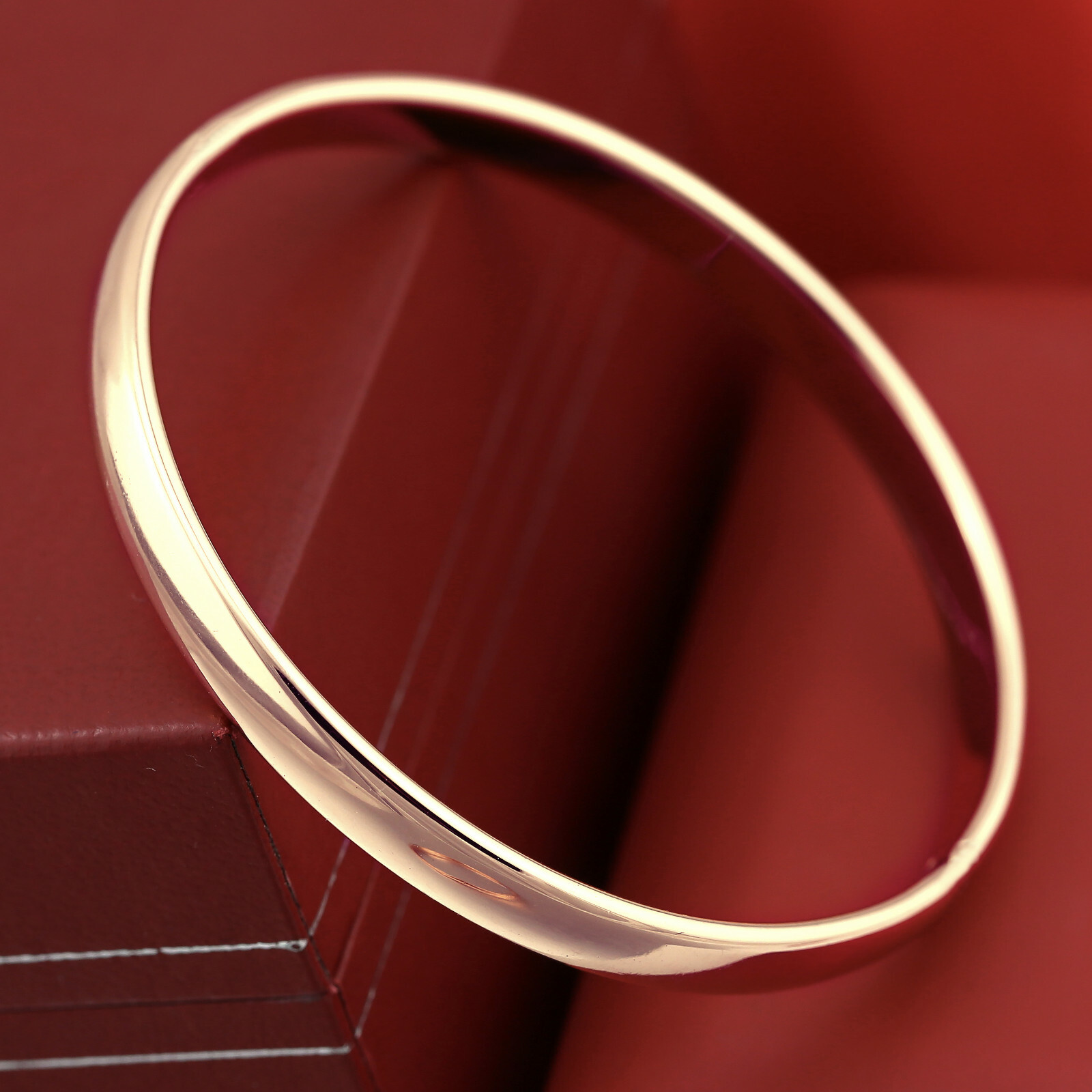 9K PLAIN GOLD GF ROUND BAND SLIP ON GOLF BANGLE BRACELET 60mm 65mm 70mm ...