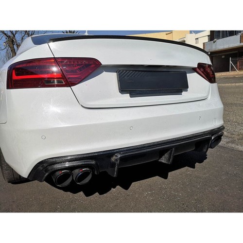 REAL CARBON Rear Bumper Diffuser Spoiler Fit For Audi S5 A5 B8.5 Sline ...