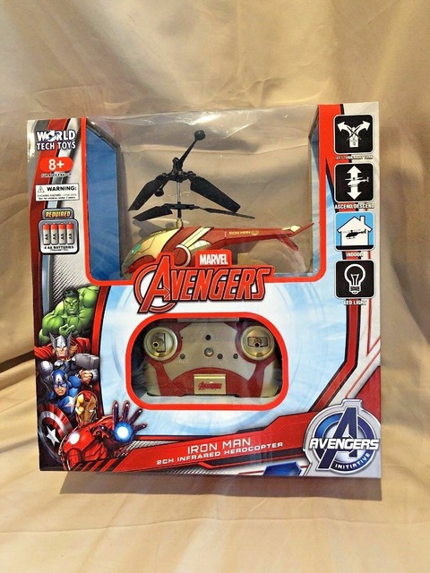 World Tech Toys Marvel Heroes Iron Man Shaped 2 CH IR RC Helicopter ...