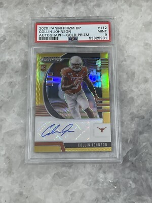 2020 Panini Prizm Gold Rookie Auto ~ COLLIN JOHNSON RC Card 10/10 PSA 9 ...