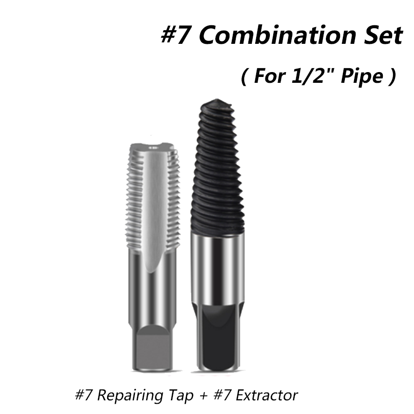 1/2" 3/4" inch Broken Pipe Thread Repair Taps Broken Screw Extractor ...