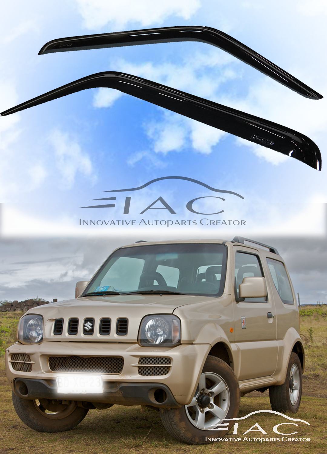 For Suzuki Jimny 98-18 Window Visor Vent Sun Shade Rain Guard Door ...