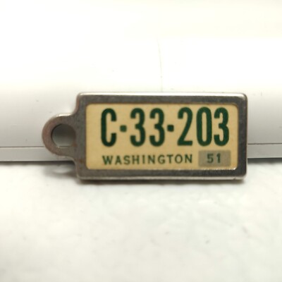 RARE VTG DAV Disabled Veterans Mini License Plate Key Chain Ring ...