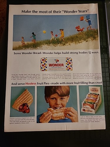 Wonder Bread Hostess Fruit Pies Print Ad Advertisement 1966 10x13 | eBay