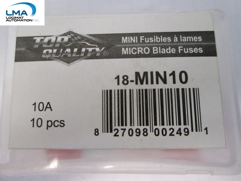 10X MICRO BLADE 10A FUSE 18-MIN10 TOP QUALITY FOR CAR AUTO TRUCK ...