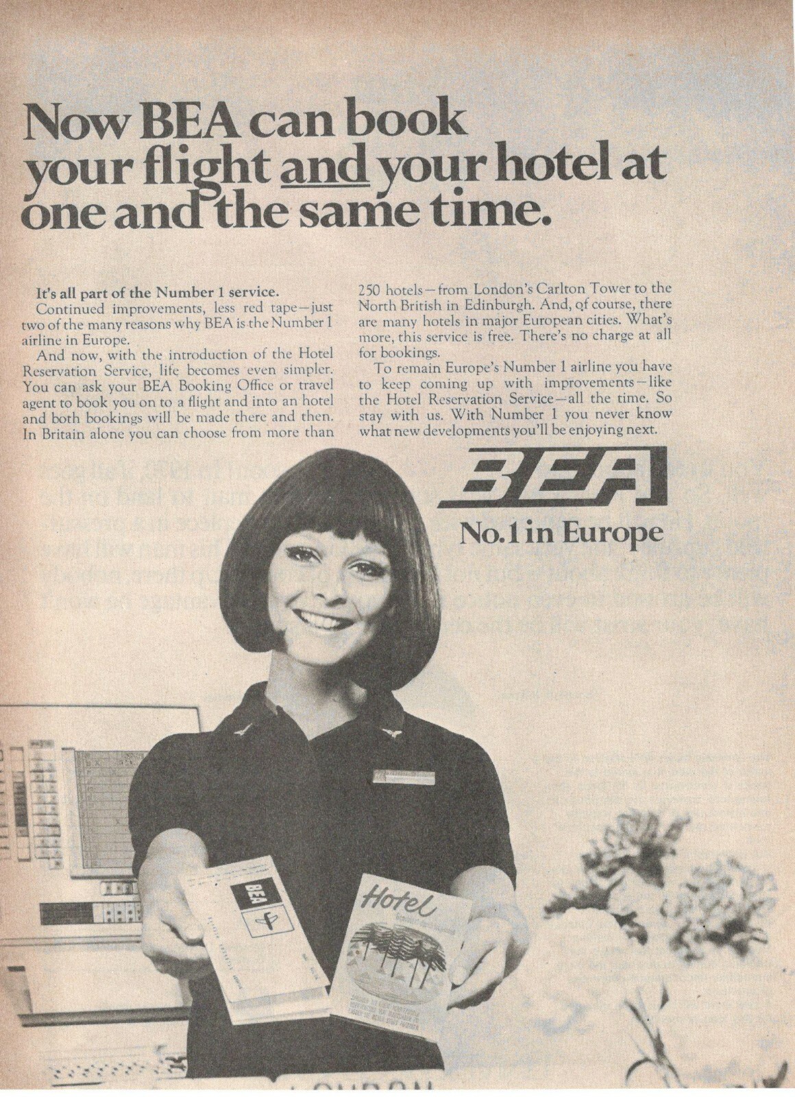 British Airways Airlines 1970 Vintage Advertising Now Bea Can Book | eBay