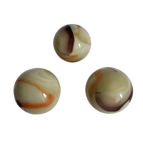 Vintage Glasfirma 35MM Giraffe Glass Mega Marbles 3-pack, Orange/Tan ...