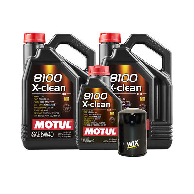 11L Motul 8100 X-CLEAN 5W40 Wix Filter Motor Oil Change Kit API SN | eBay
