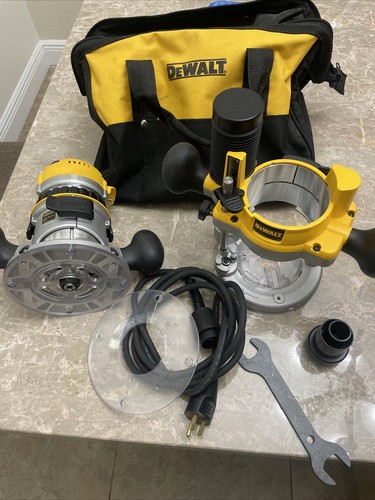 DEWALT - DW618PKB - 2-1/4 HP Fixed Base + Plunge Router Combo Kit | eBay