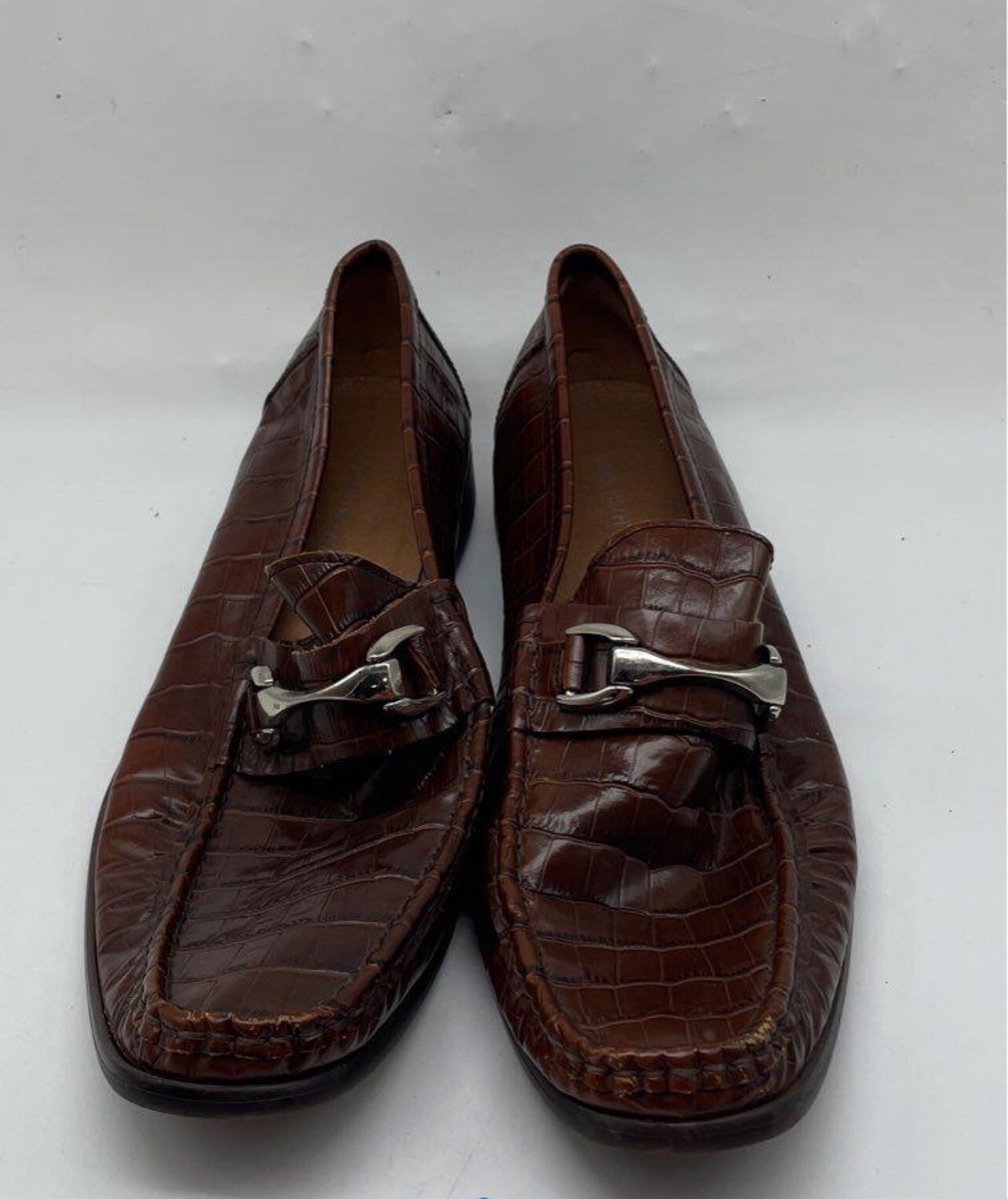 Saks Fifth Avenue Mens Donato Loafer Dress Shoes Brown Leather Horsebit ...