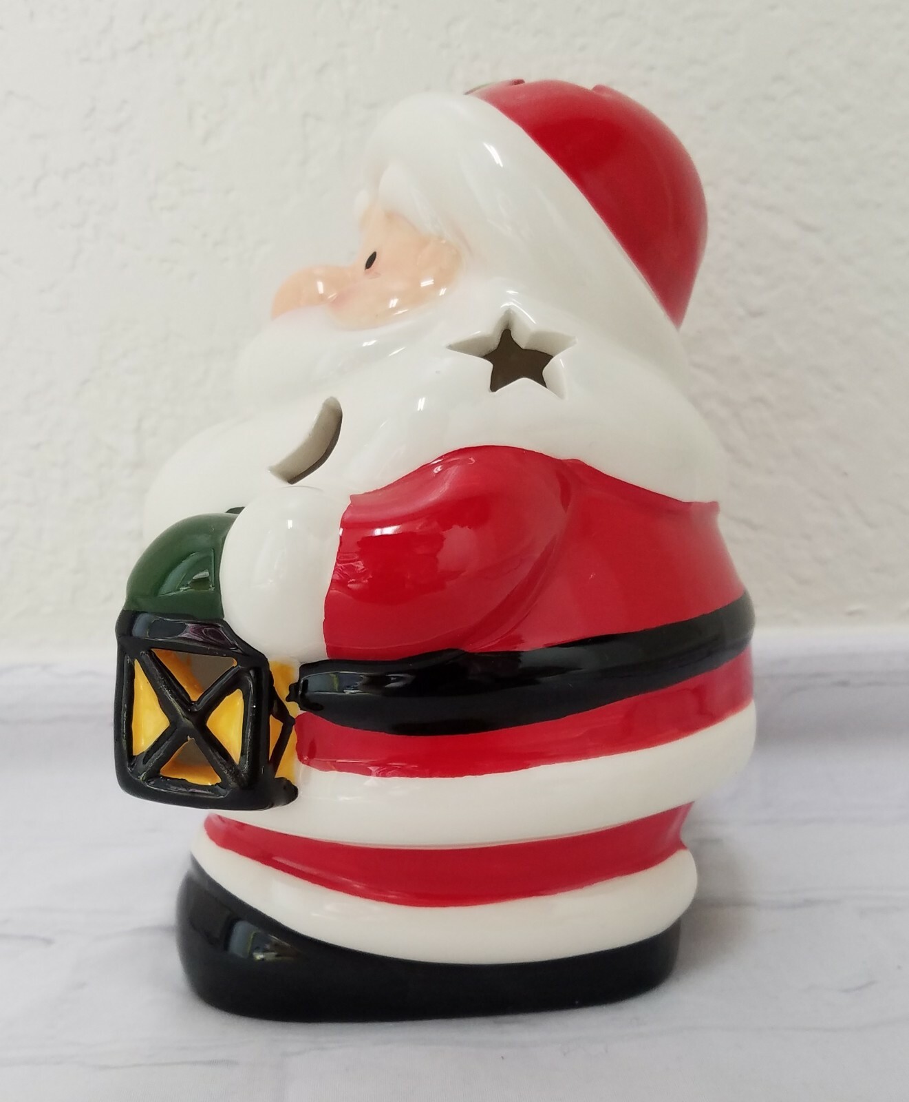 Ceramic Santa Claus Tea Light Votive Candle Holders Holidays 6.5" x 5 ...