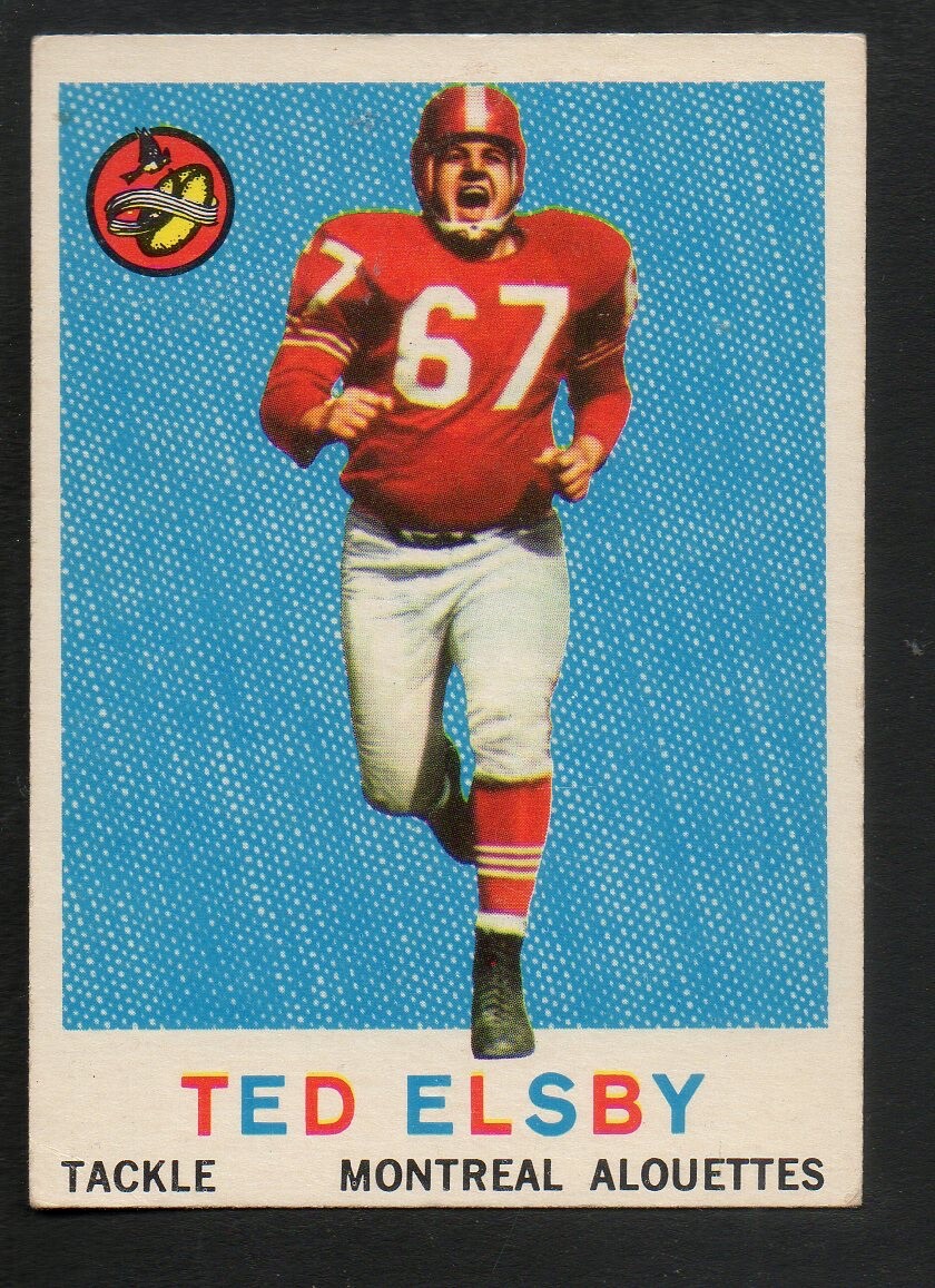 1959 Topps Canadian Football Card #34 Ted Elsby-Montreal Alouettes Ex ...