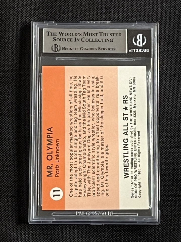 MR. OLYMPIA JERRY STUBBS 1983 WRESTLING ALL STARS RC SIGNED AUTOGRAPH ...