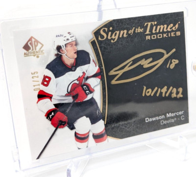 Dawson Mercer 2021-22 Rookie Sign of the Times Inscribed Auto 1/25 ...