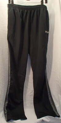 FILA Black Polyester Warmup Exercise Running Pants Mens Size XL ...