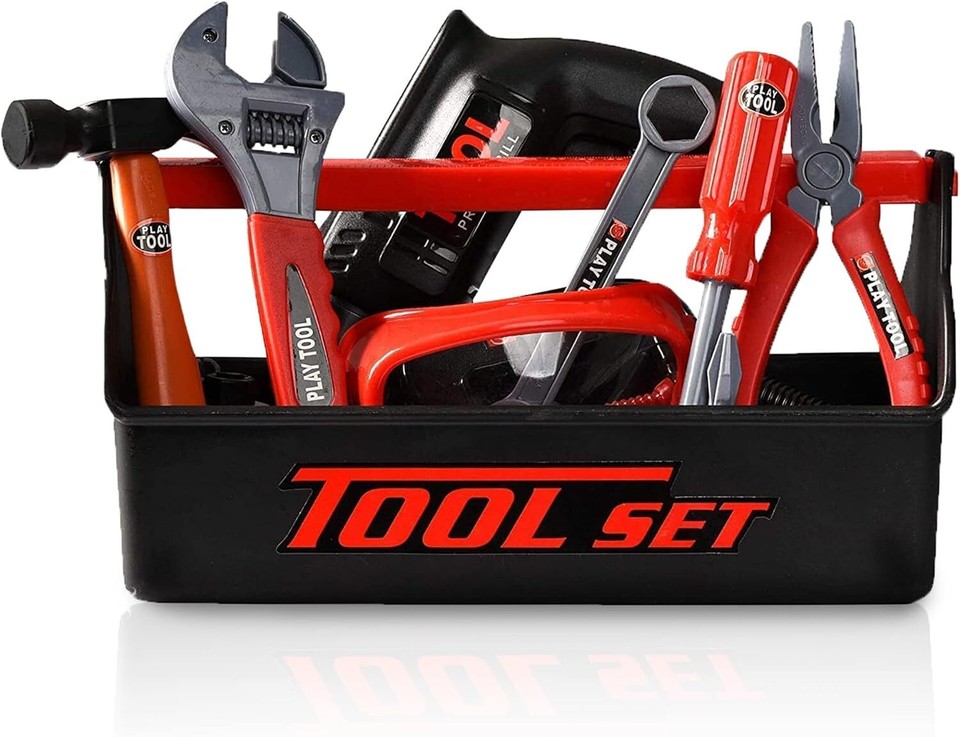 Kids Tool Box Play Set Real Working Tools Stem Learning Ages 3 And Up ...