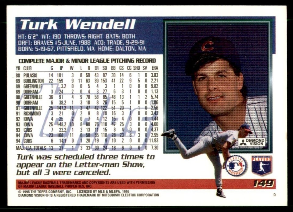 1995 Topps Baseball #149 Turk Wendell | eBay