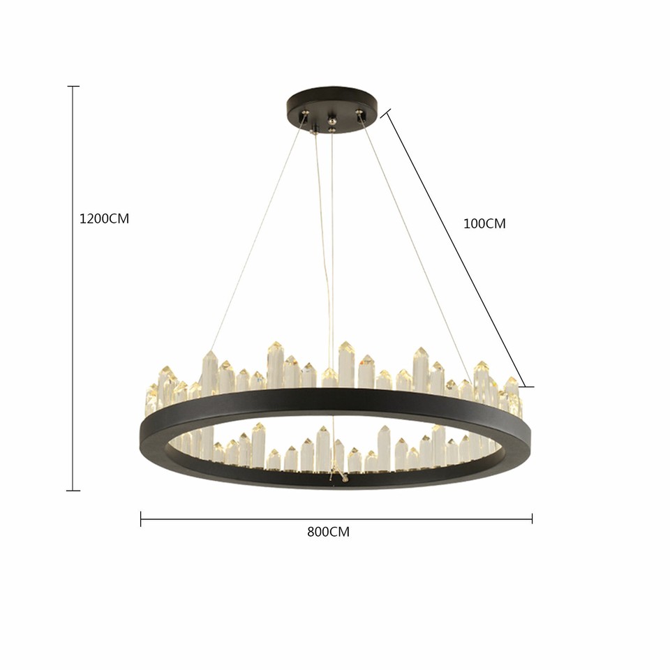 New Ring Hanging Lamp Round Pendant Ceiling Light K9 Crystal LED ...