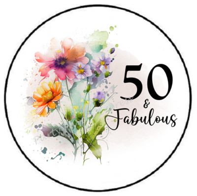 50 & FABULOUS BIRTHDAY ENVELOPE SEALS LABELS STICKERS PARTY FAVORS | eBay