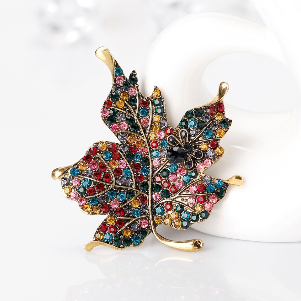 Autumn Fall Leaves Brooch Pin Tree Leaf Branch Brooches Clothes Lapel ...