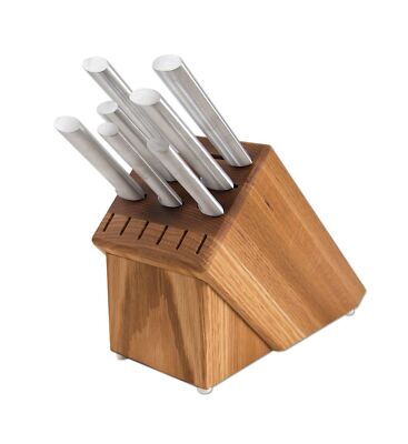 Rada Cutlery Knife Set with Oak Block – 7 Pc Stainless Steel Kitchen ...