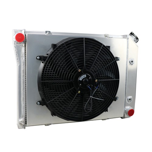 4-Row Radiator w/Shroud Fan Fits 68-74 Chevy Nova/ 70-81 Camaro/ 75-87 ...