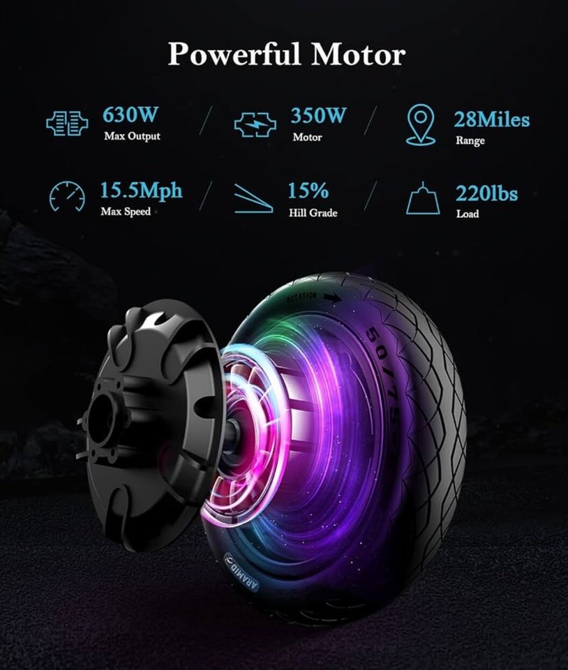 PHANTOM GOGO Foldable Electric Scooter A8 Scooter 28 Miles Control with ...