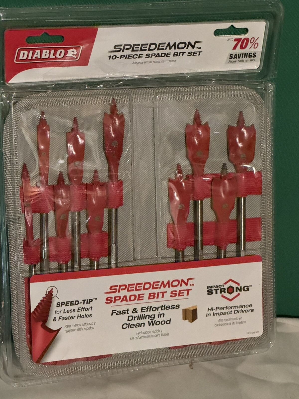 DIABLO SPEEDemon High-speed Spade Bits: 10-Piece Set with Pouch ...