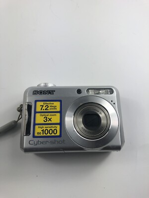 BROKEN Sony Cyber Shot Digital Camera 7.2MP 3x Optical Zoom NOT WORKING ...