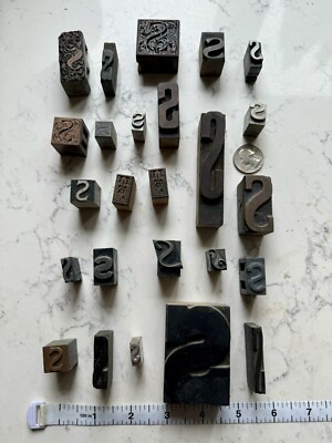 Antique Letterpress Type set Printing Blocks Typography Lot Antique ...