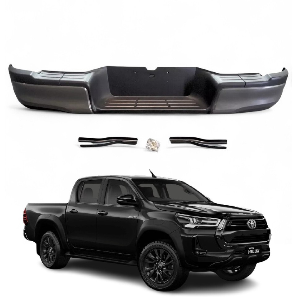 TO FIT TOYOTA HILUX MK9 2021 ONWARD BLACK REPLACEMENT REAR BUMPER ...