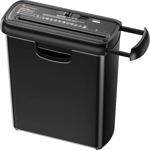 Bonsaii 6-Sheet Strip-Cut Paper Shredder for Home Use, Extendable Arm ...
