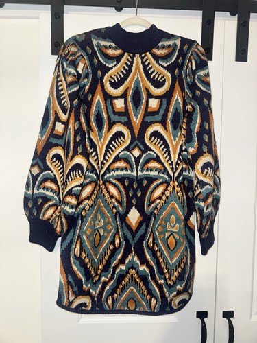 Farm Rio Pineapple Ikat Sweater Dress Size M NWT | eBay