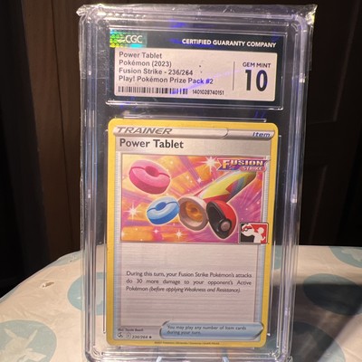 CGC Gem 10 Pokemon TCG Power Tablet FST 236/264 Play! Prize Pack Series ...