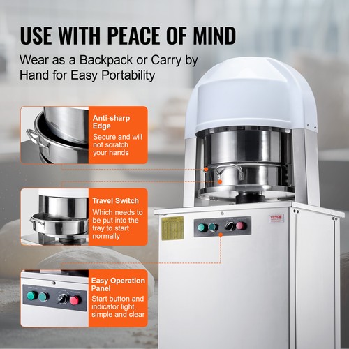 VEVOR 20PCS Electric Dough Divider Automatic Dough Cutter Bread Maker ...