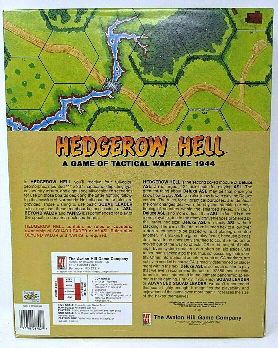 Hedgerow Hell: ASL Deluxe Module 2 ‐ 1st Edition (1987) Avalon Hill ...
