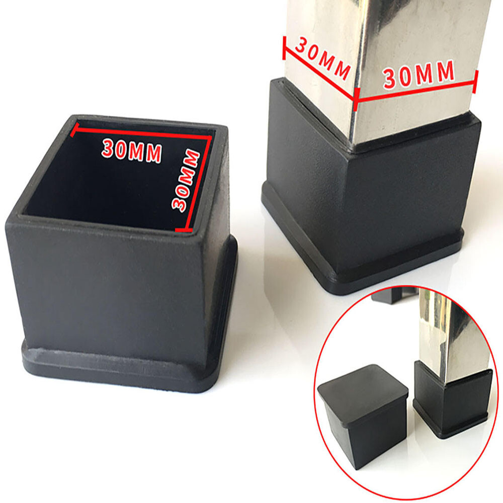 PVC Square Rubber Chair Ferrules AntiScratch Floor Protector Table Feet ...