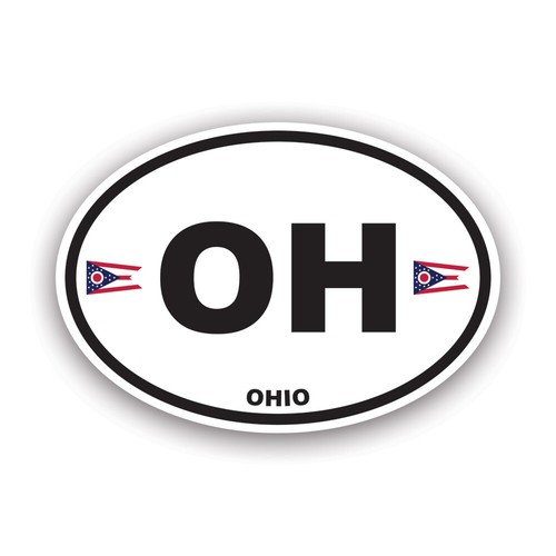 Ohio Flag Oval Sticker Decal - Weatherproof - oh euro | eBay