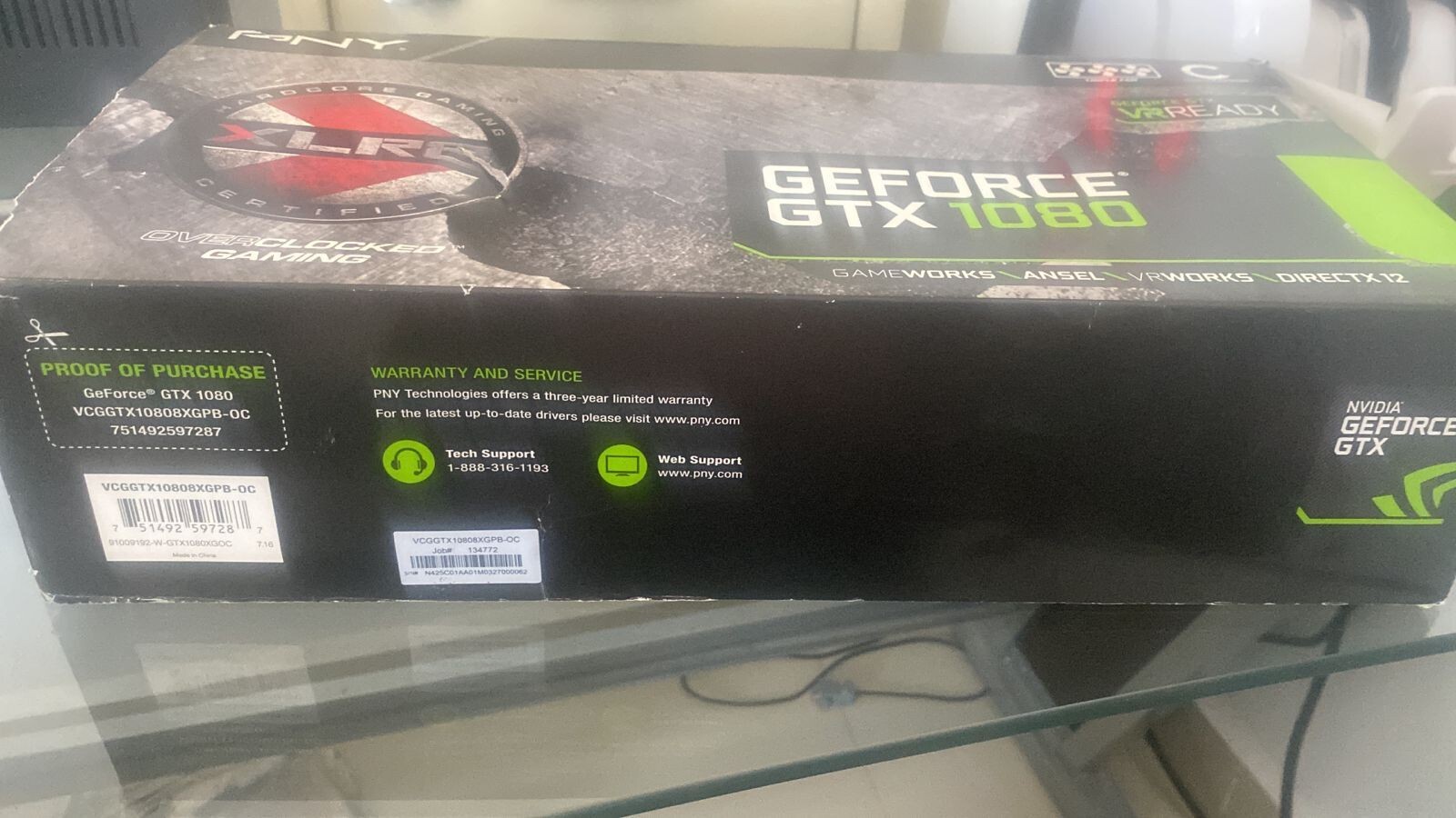 PNY GeForce GTX 1O8O 8GB GDDR5X Graphics Card (VCGGTX10808XGPB-OC) for ...