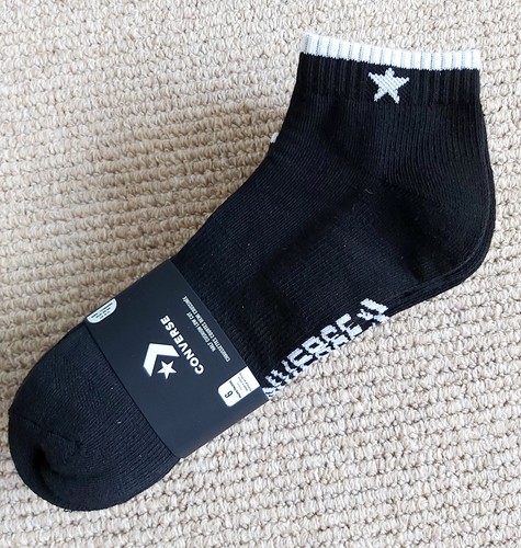 6 PAIRS CONVERSE Low Cut 1/2 Cushion No Show BLACK Trainer SOCKS 6-11 ...