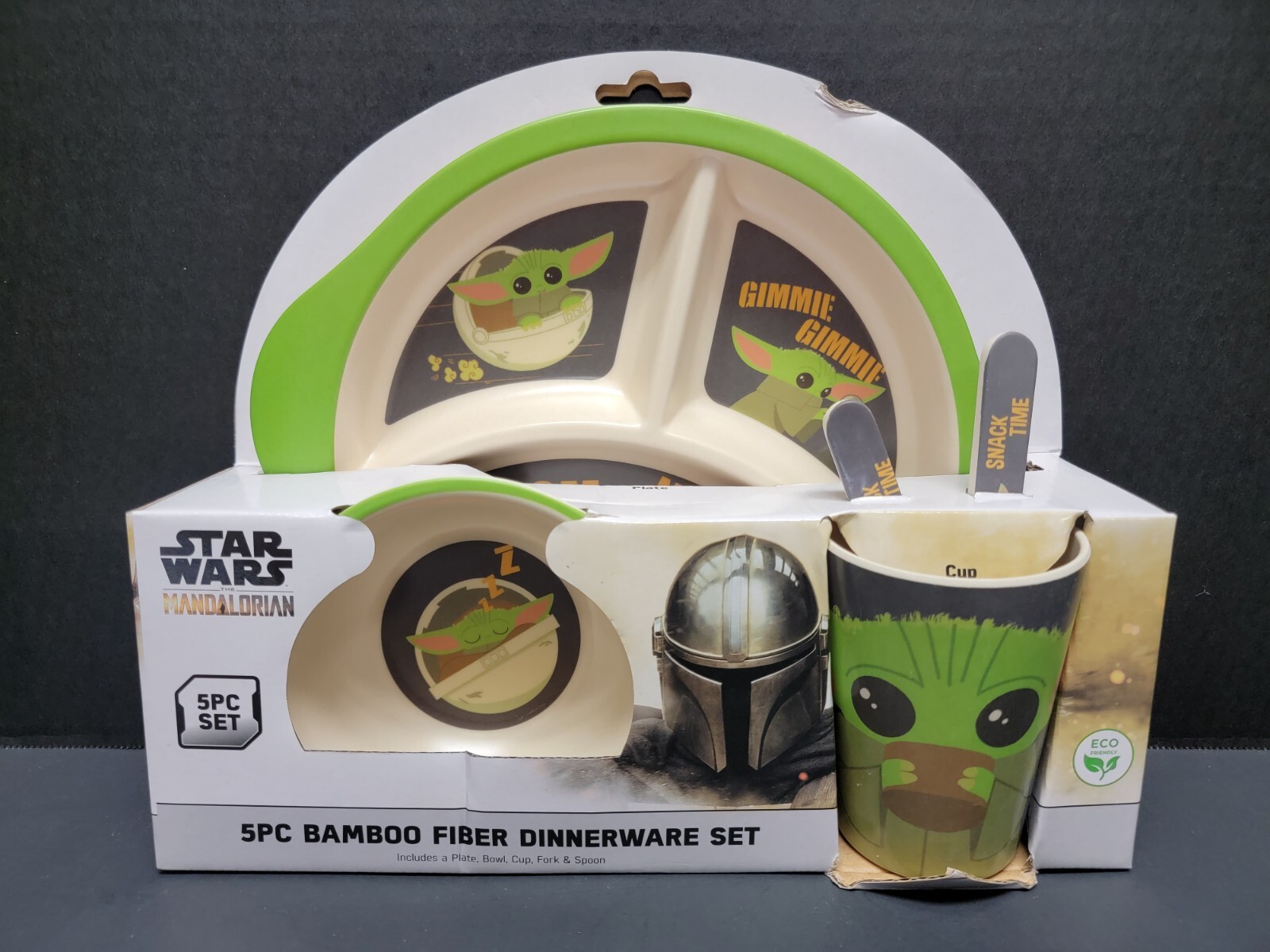 Disney Star Wars MANDALORIAN 5Pc Bamboo Fiber Dinnerware Set BRAND NEW ...