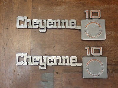 Vintage Chevrolet Cheyenne 10 Truck Front Fender Pick Up Emblem Name ...
