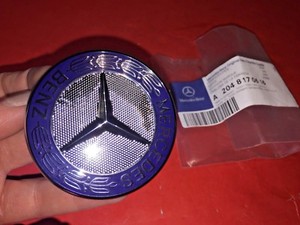 Mercedes Hood Emblem Flat Chrome for C CL E S CLS R GL ML SL GENUINE ...