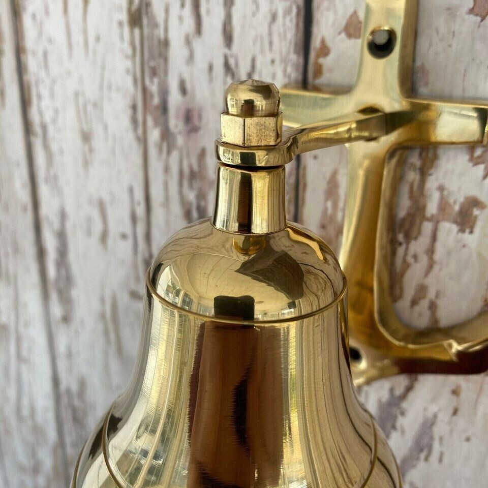 4 Inch Nautical Antique Brass Hanging Door Bell Decorative & Wall Mount ...