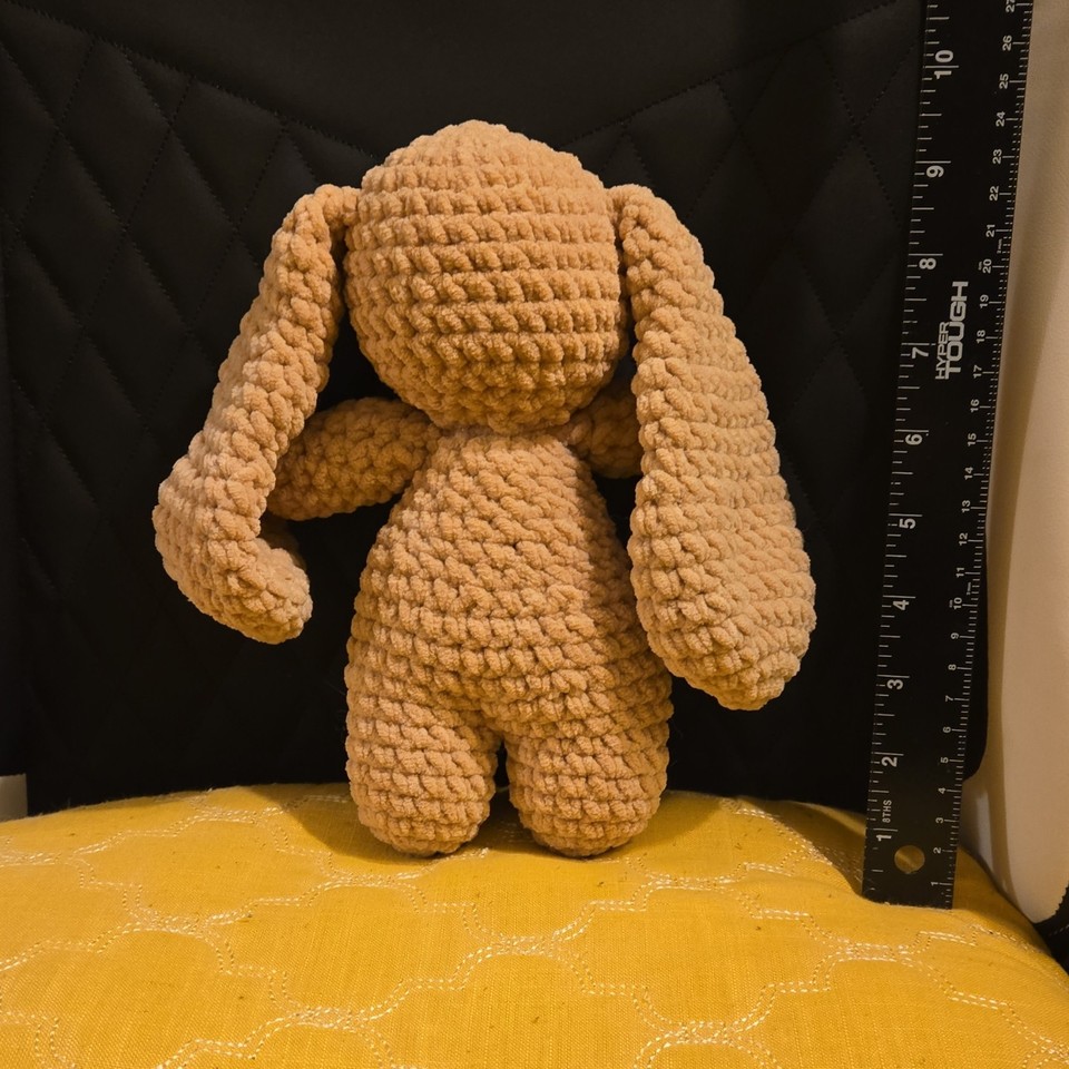 Handmade Crochet Bunny Plush Stuffed Animal Tan Long Ears Medium | eBay