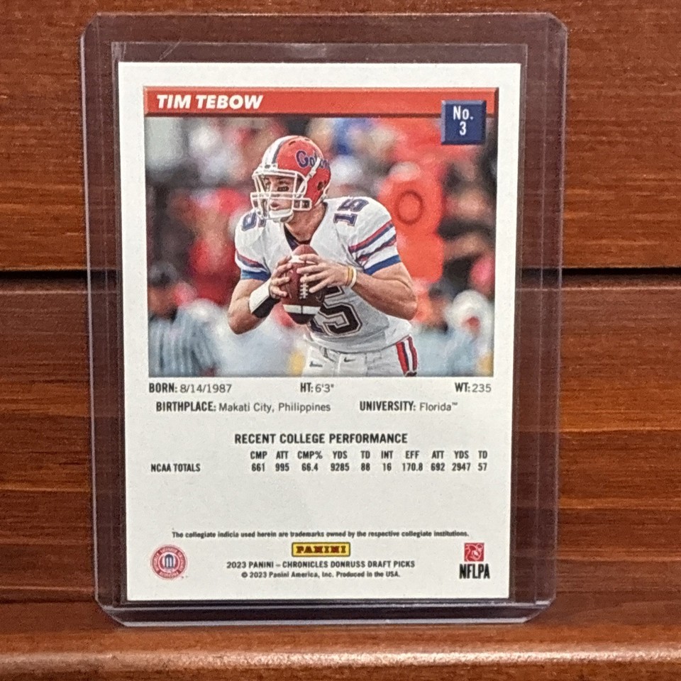 Tim Tebow 2023 Chronicles Donruss Retro 1993 - #3 - Florida Gators ...