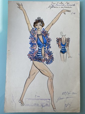 Vintage Avant- Garde Circus Theater Costume Painting Design Signed #7 ...