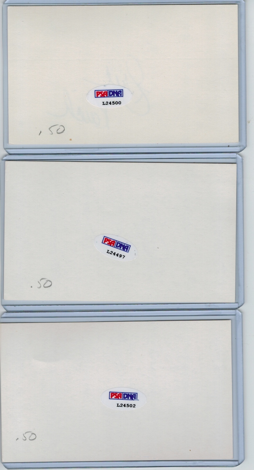 (3) ERIC RAICH INDEX CARD SIGNED 1975-76 CLEVELAND INDIANS PSA/DNA ...