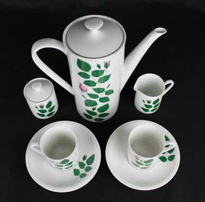 Arzberg Grand Prix XII Porcelain 10 Piece Espresso Coffee Tea Pot Set ...