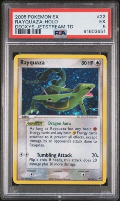 2005 POKEMON EX DEOXYS 22/107 RAYQUAZA-HOLO JETSTREAM THEME DECK PSA 5 ...